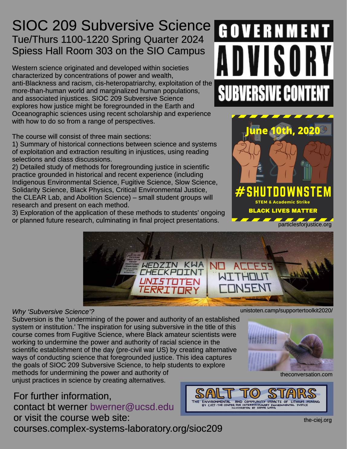 SIOC 209 Subversive Science | Complex Systems Laboratory Courses